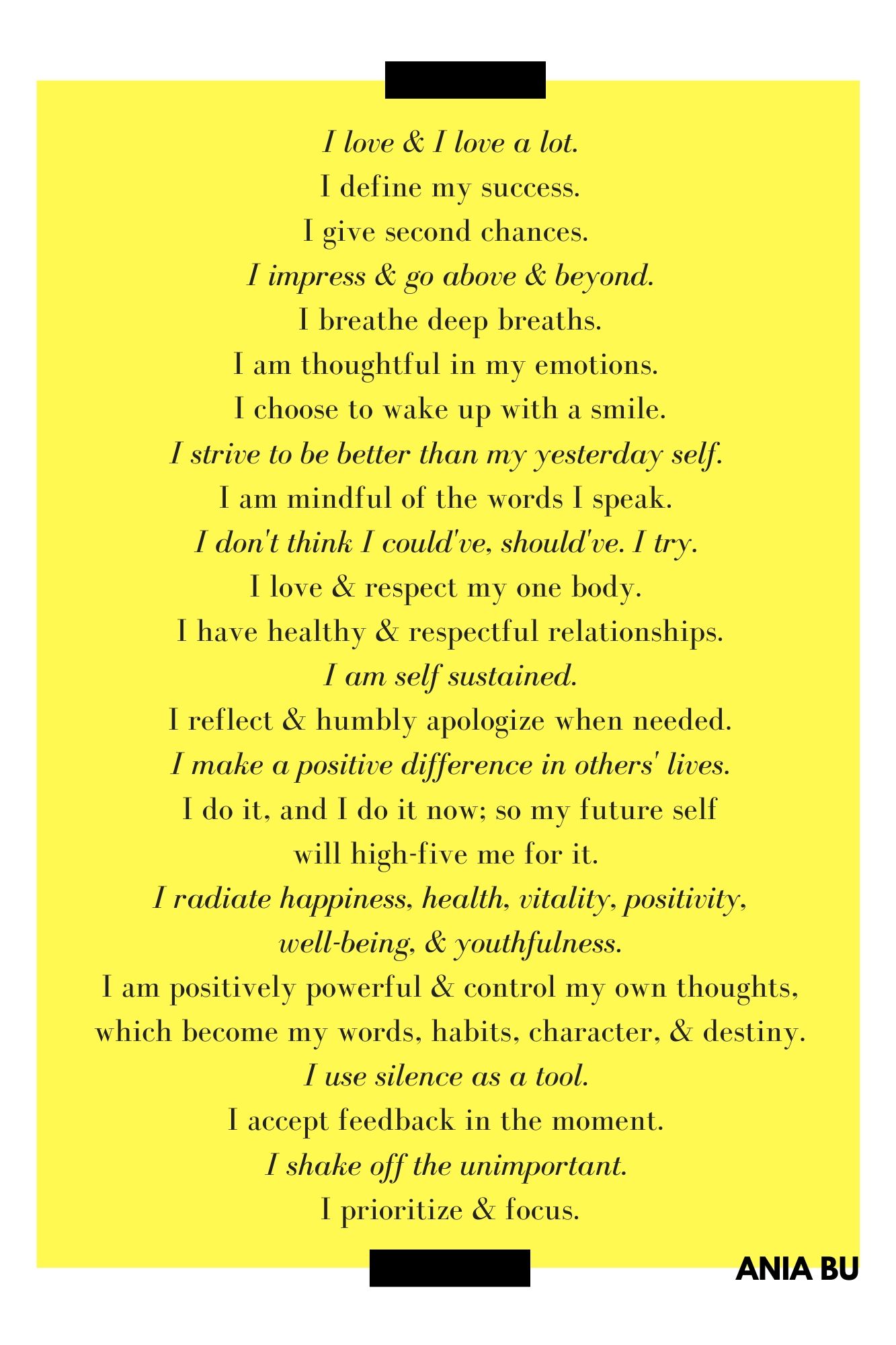 Bonus: Ania’s Affirmation List – The Ikigai Project